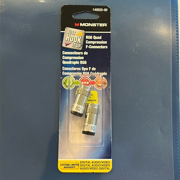 Monster | Other | Monster Rg6 Quad Compression F Connectors Digital ...